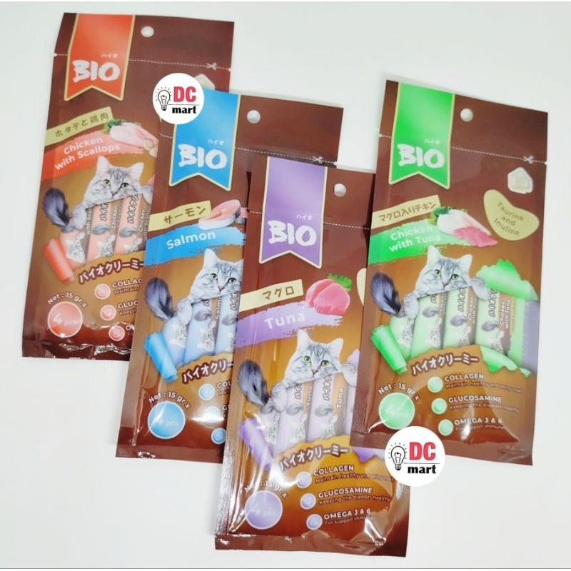 Jual BIO CREAMY Liquid Cat Treat 60 Gr / Snack Cair Kucing (15Gr x 4 ...