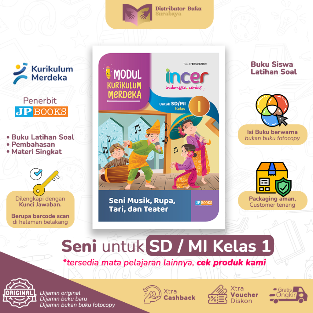 Jual Buku Soal Modul Incer Seni Kelas 1 Sd - Kurikulum Merdeka ...