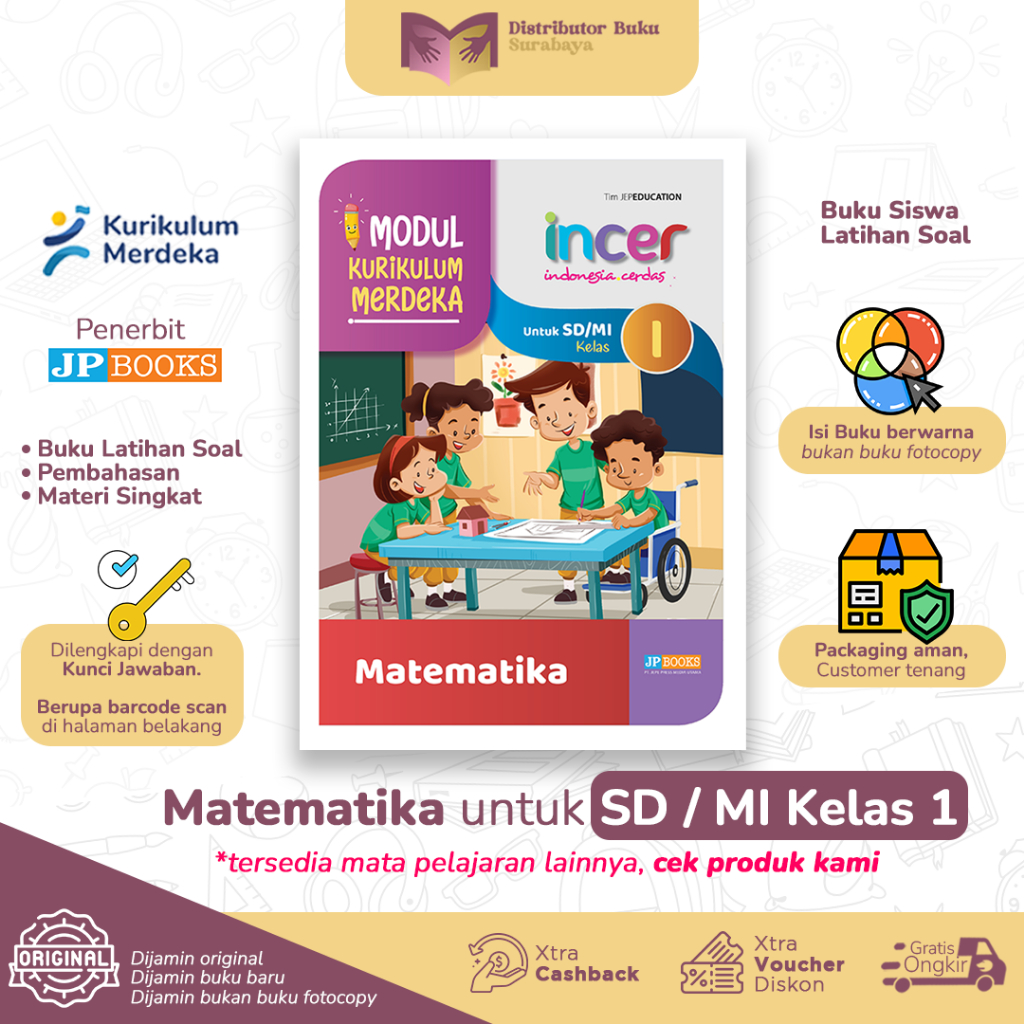 Jual Buku Soal Matematika Kelas 1 Sd - Kurikulum Merdeka - Incer ...