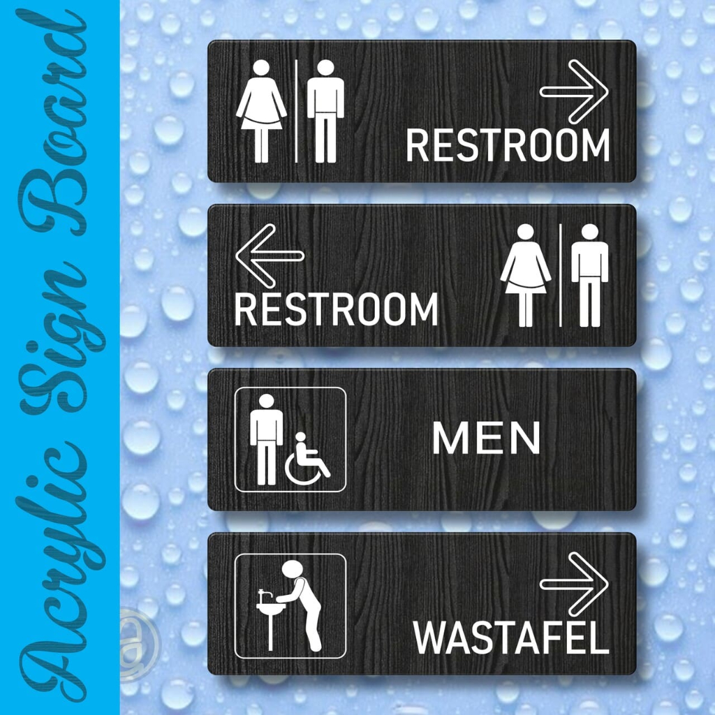 Jual RESTROOM Signboard - Sign Aesthetic For Men/Women Toilet, Wastafel ...