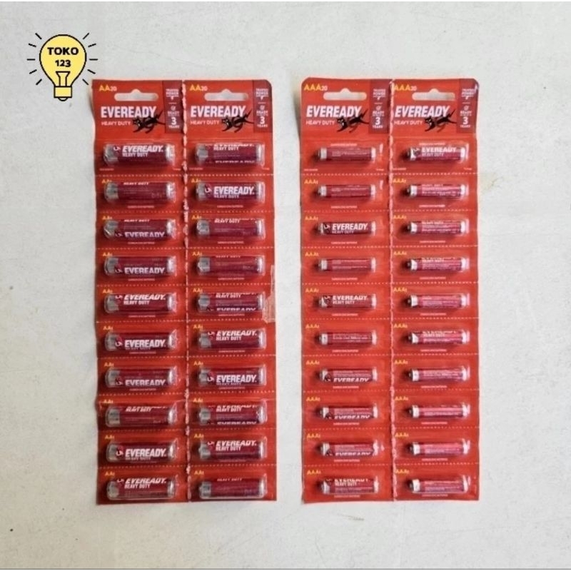 Jual EVEREADY Baterai AA AAA Battery A2 A3 Heavy Duty Remote Senter Jam ...