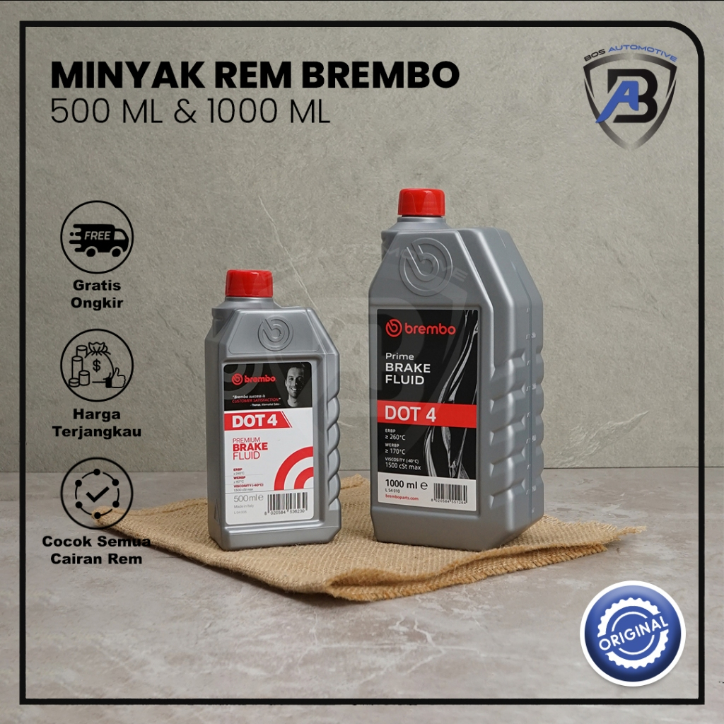 Jual Brake Fluid DOT 4 BREMBO 1000 ML / 1L - Minyak Rem Mobil Motor ...