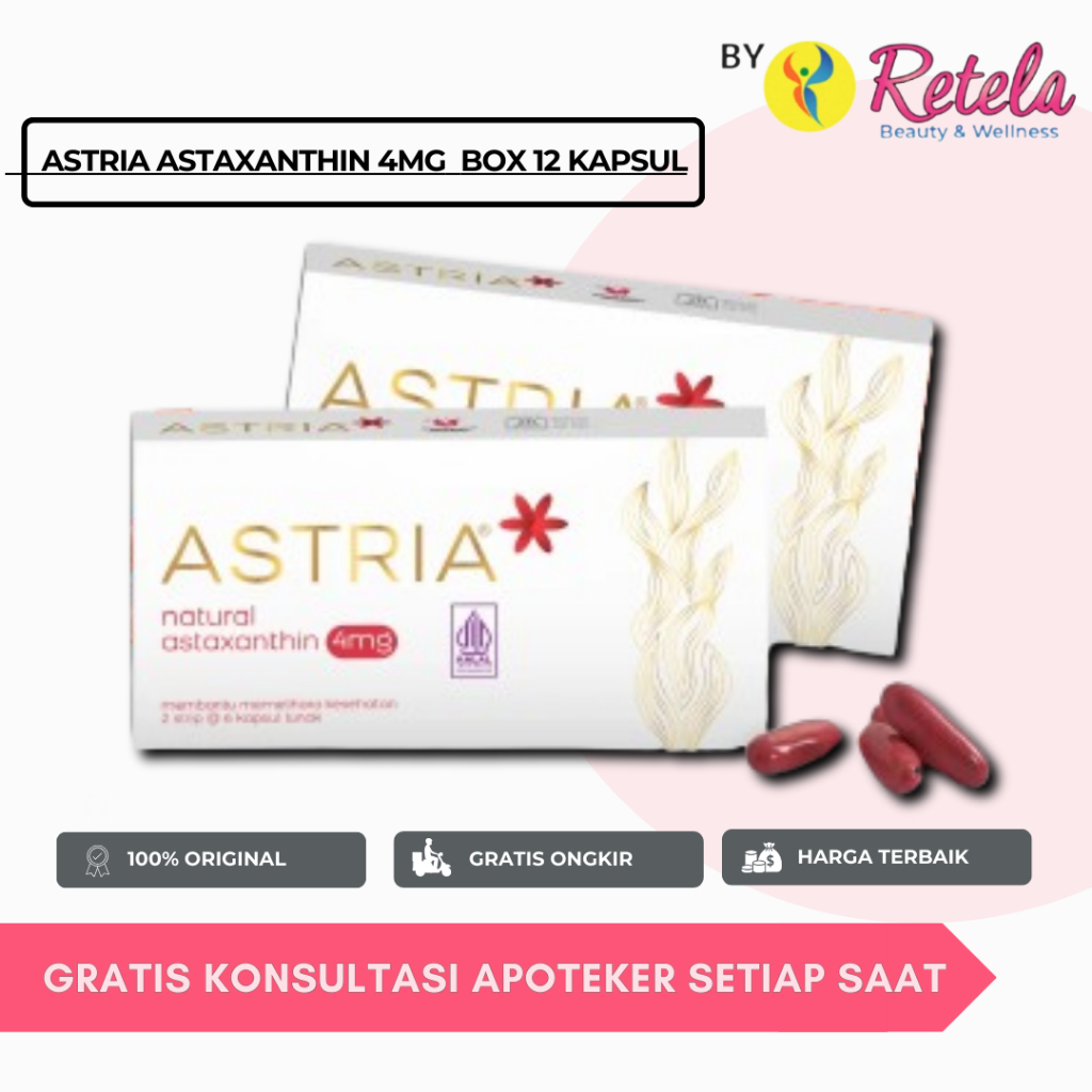 Jual ASTRIA ASTAXANTHIN 4MG 12 KAPSUL PER BOX | Shopee Indonesia