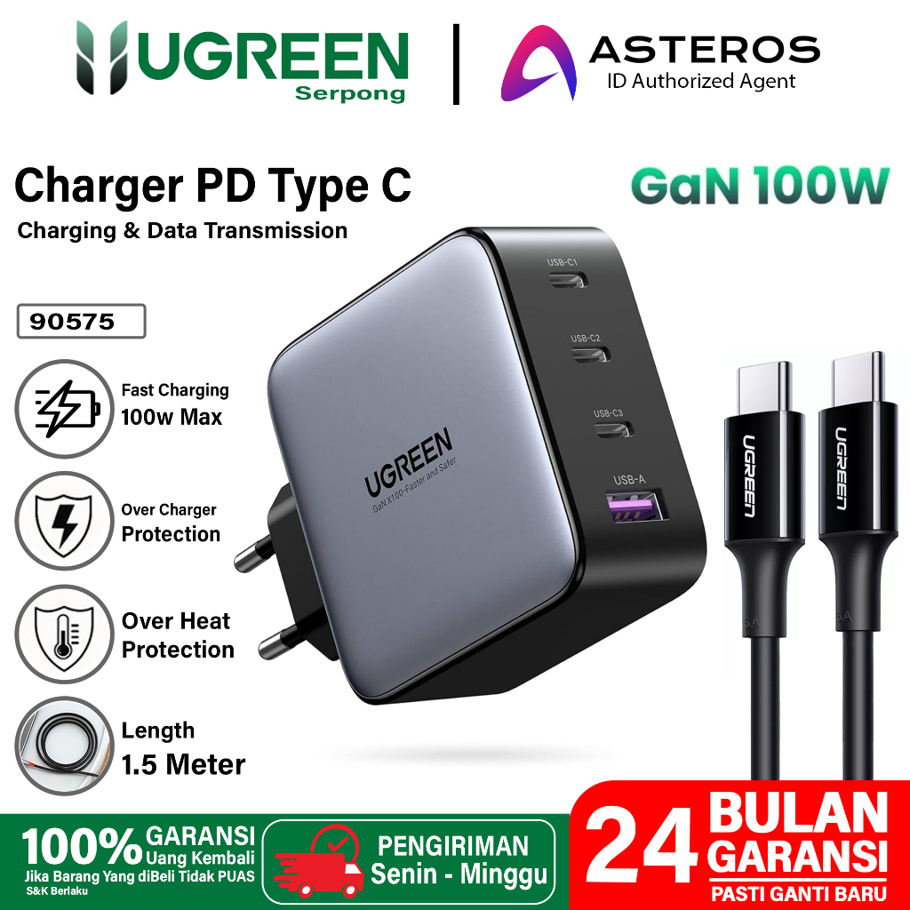 Jual UGREEN Charger 100w GaN Multi Port Fast Charging For Android ...