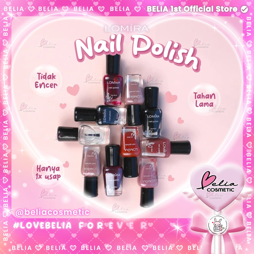 Jual BELIA LOMIRA Nail Polish 8 ML K01 - K12 Cat Kuku Kutek | Kutex ...
