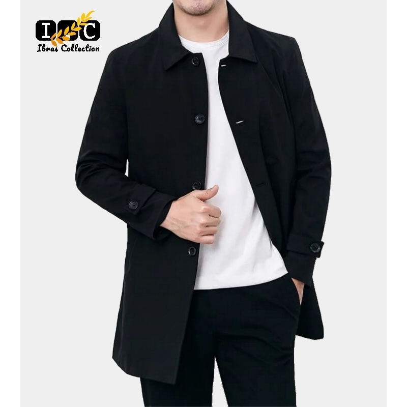 Jual Ibras Jaket jubah pria | Jaket Long coat pria | Blazer pria Korea ...