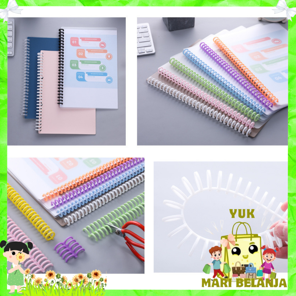 Jual YMB - Ring Binder Plastik Spiral 30 Lubang DIY Spiral Binder Strip ...