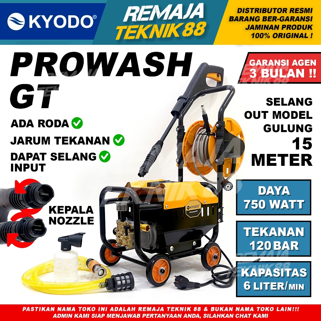Jual JET CLEANER KYODO PROWASH GT 120 BAR STEAM WASHER KYODO PROWASH GT ...