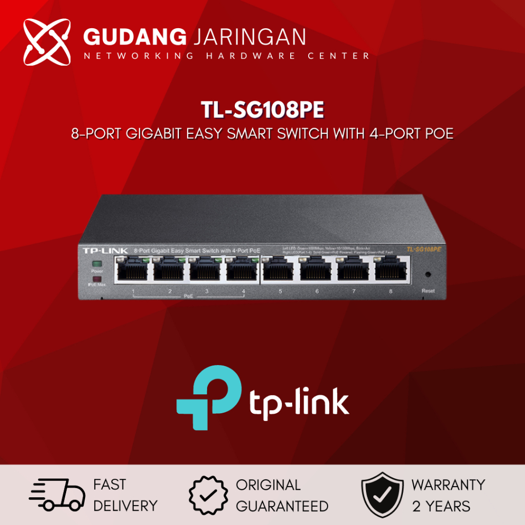 Jual TP-LINK TL-SG108PE 8-Port Gigabit Easy Smart Switch with 4-Port ...