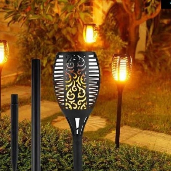 Jual lampu api obor led flame fire torch dekorasi taman solar panel ...