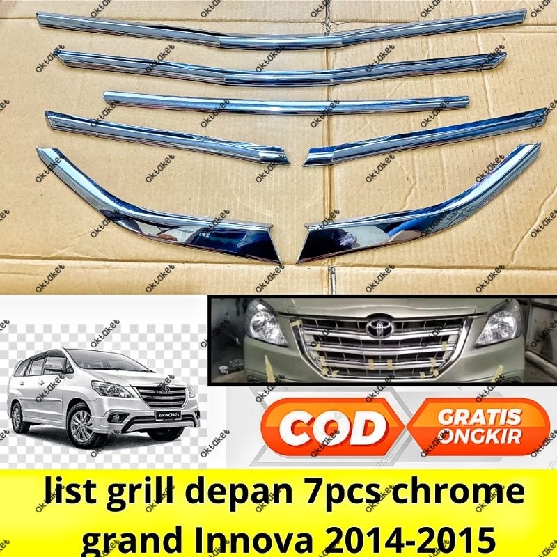 Jual List grill depan grand Innova 2014-2015 chrome 7pcs | Shopee Indonesia