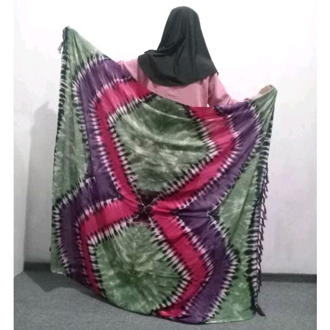 Jual kain pantai bali rumbai motif tie dye bahan rayon halus adem ...