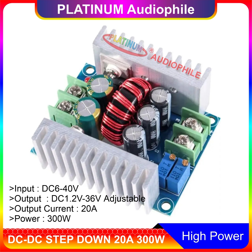 Jual Step Down 20A 300W High Power DC-DC Buck Converter modul + Constant Current DC-20A300W ...