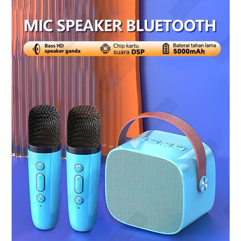Jual Mic Karaoke Speaker Bluetooth Wireless Microphones Set Double ...