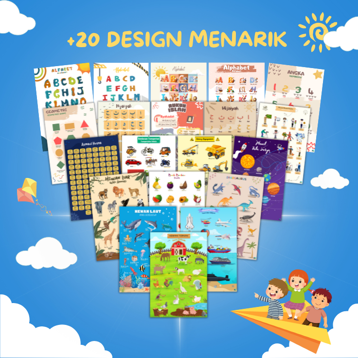 Jual POSTER EDUKASI ANAK LENGKAP, Poster Untuk Belajar Anak, Art Carton ...