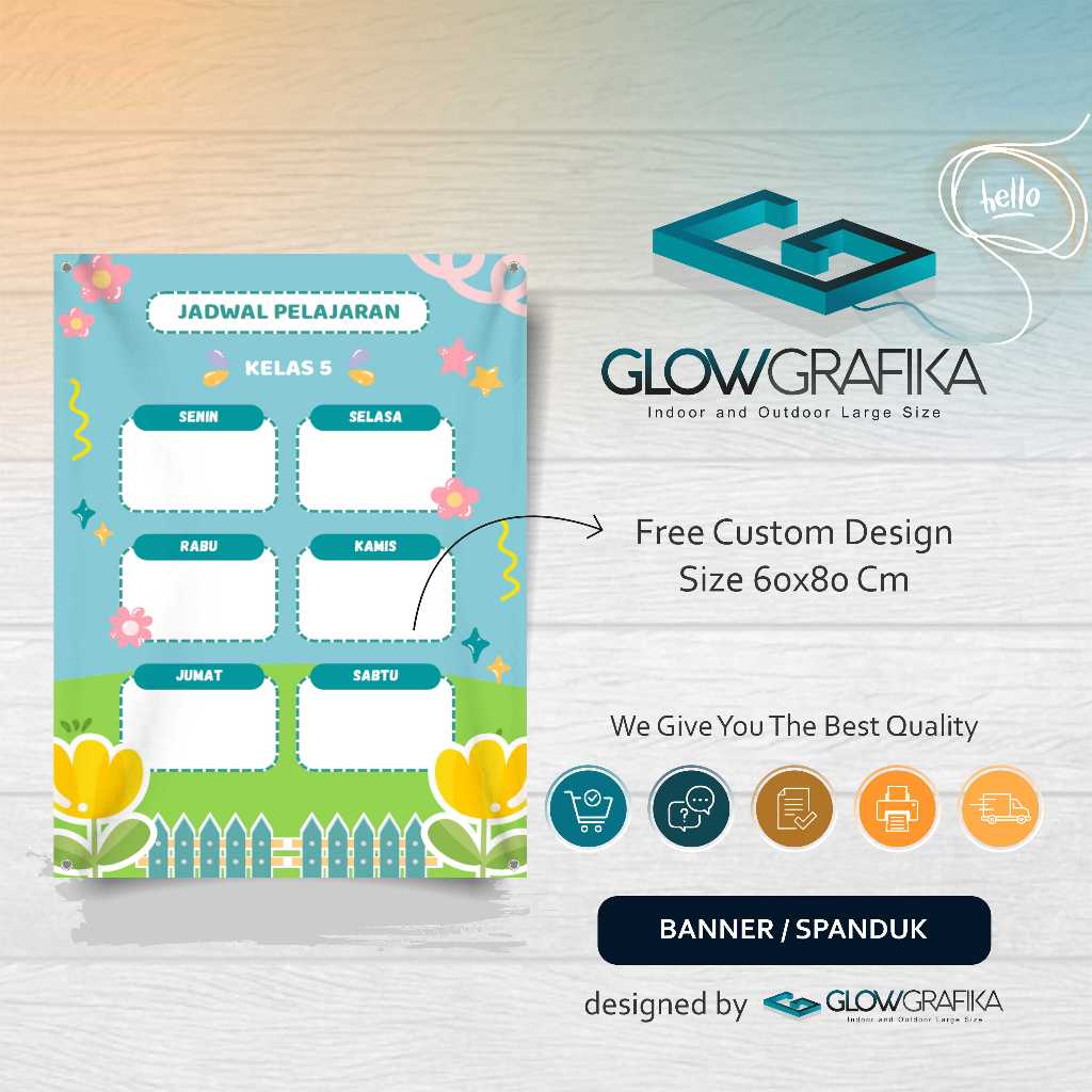 Jual Cetak Spanduk Banner Jadwal Pelajaran Tema Taman Bunga | Shopee ...