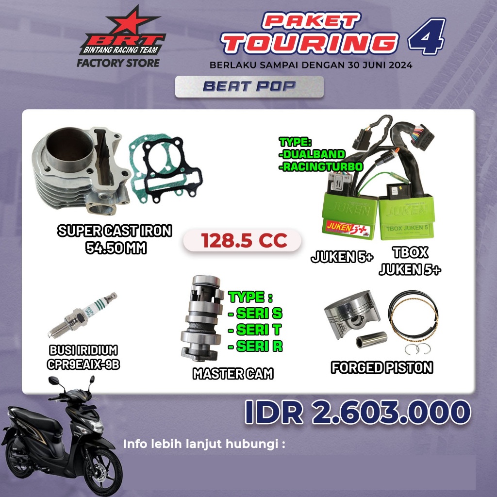 Jual PAKET TOURING 4 BEAT POP ESP BRT - BLOCK CAST IRON PISTON 54.50 ...