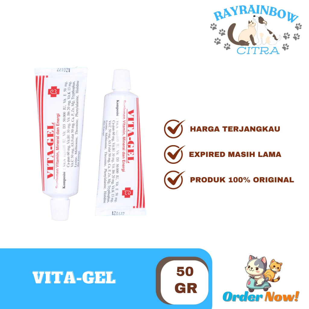 Jual Vita-Gel 50gr Vitamin Kucing , Anjing Dan Burung - VitaGel 50 gram Vita-Gel Vitamin Kucing ...