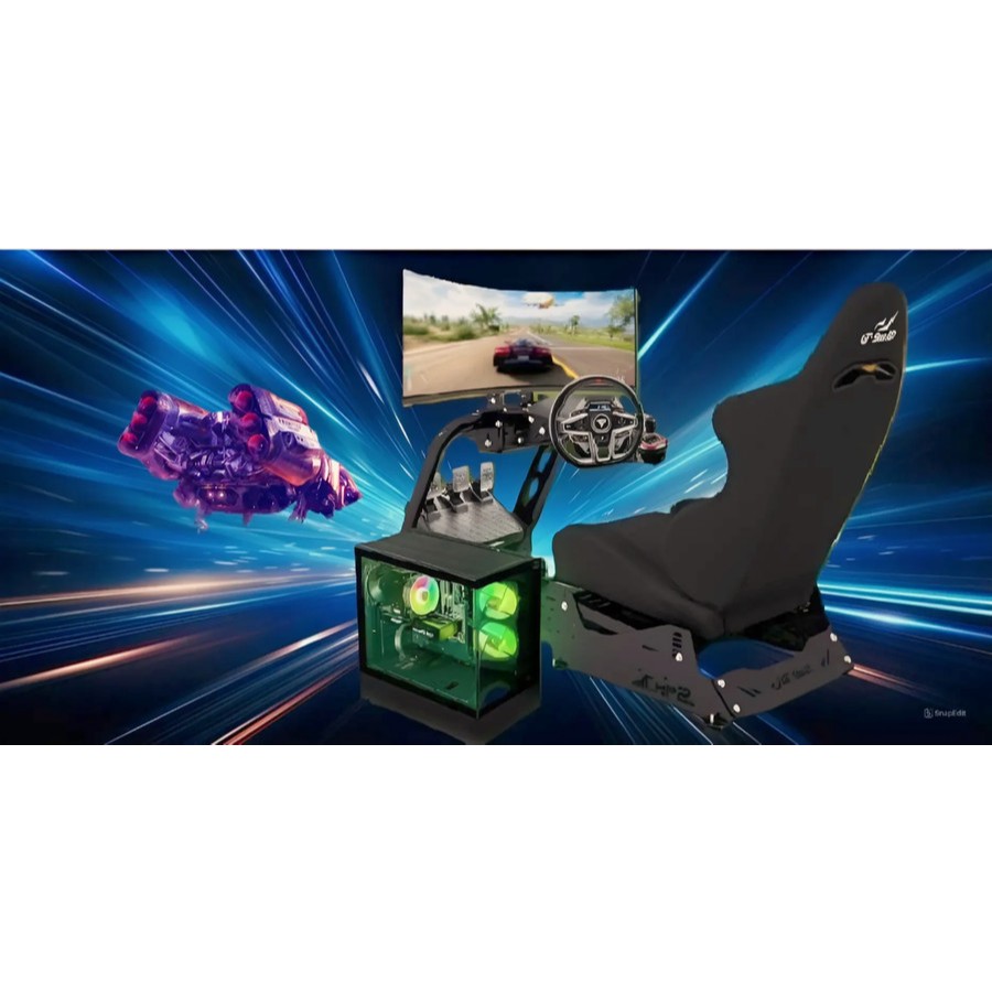 Jual Gaming BattleStar Race Full Speed Racing Simulator Set High-End PC ...