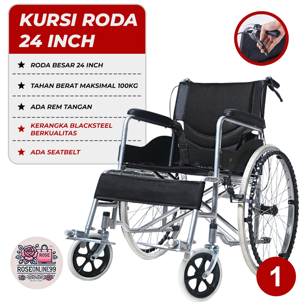 Jual RO Kursi Roda Lebar Dudukan 24 Inch / 61Cm Bisa BAB Bisa Lipat ...