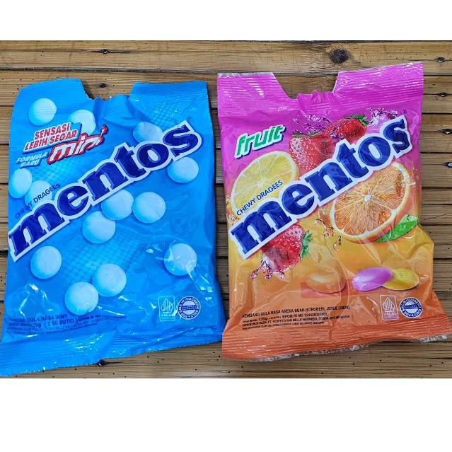 Jual Permen Mentos Bungkus Rasa MInt dan Fruit Isi 50 pcs | Shopee ...