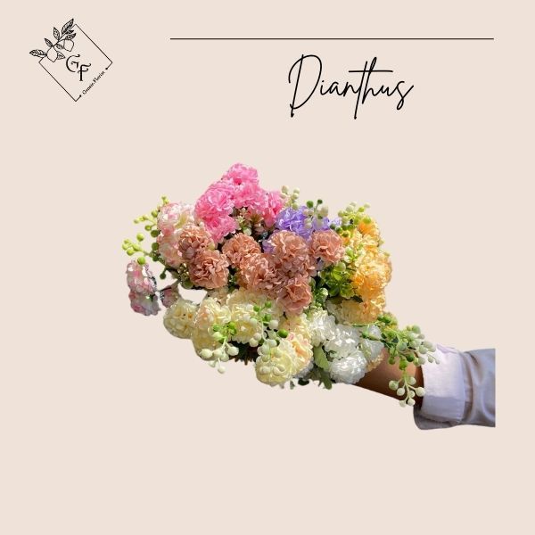 Jual (TT)TERLENGKAP DIANTHUS ARTIFICIAL FLOWER BUNGA SERUNI KRISAN ...