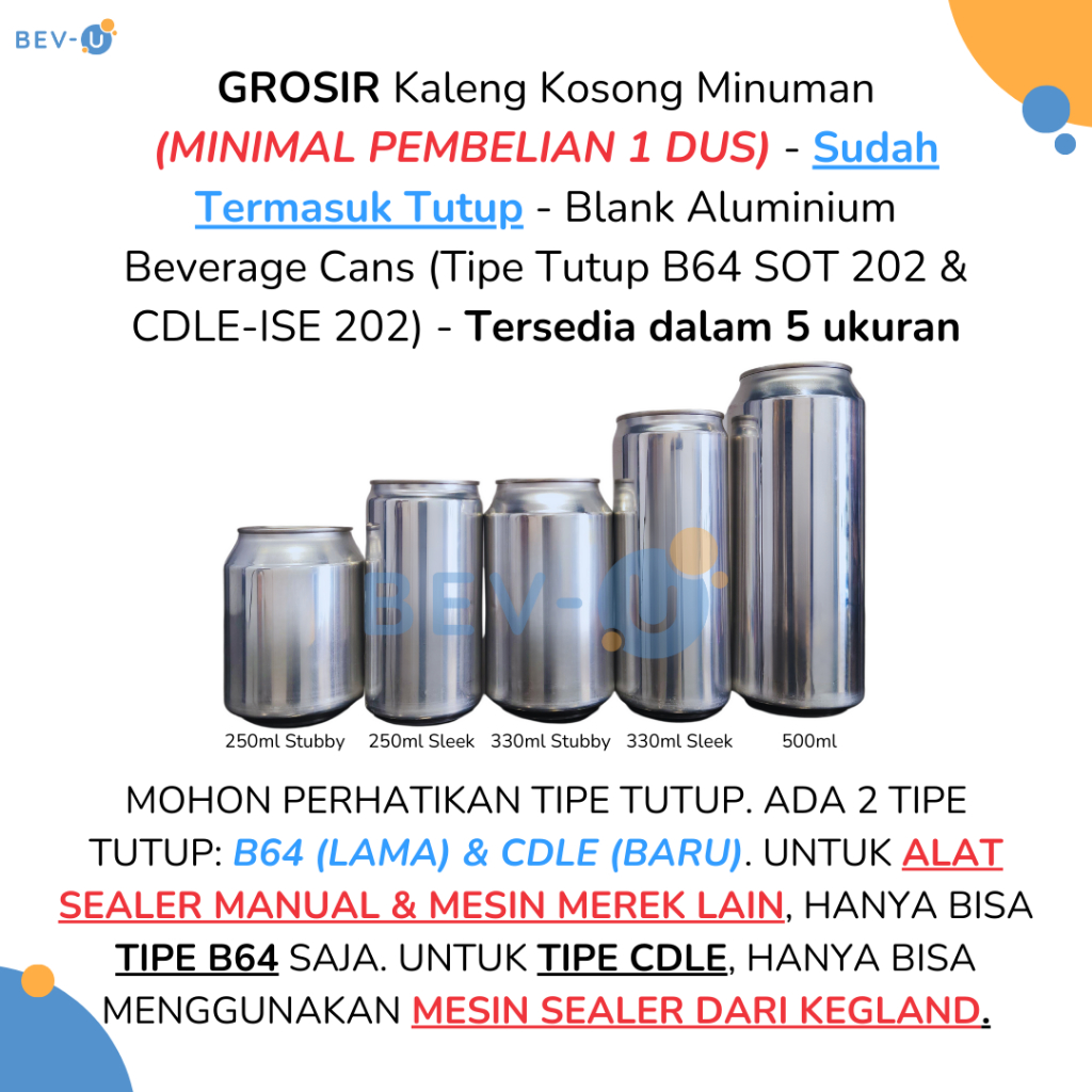 Jual GROSIR Kaleng Kosong Minuman Ukuran 330ml Sleek SUDAH TERMASUK ...