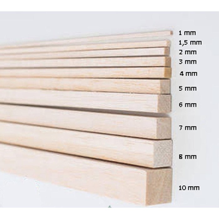 Jual (10pcs) Balsa stick 4mm x 4mm x 50cm Kayu balsa stik ringan dan ...