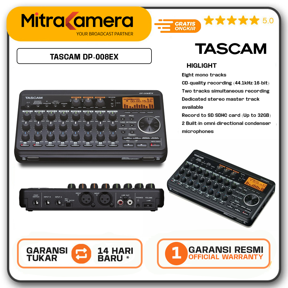 Jual Tascam DP-008EX 8 Track Digital Pocketstudio | Shopee Indonesia