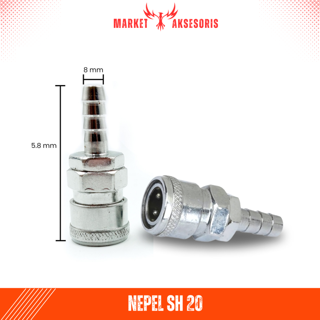 Jual Coupler Nepple Penyambung Selang Kompresor SH 20 Quick Coupler ...
