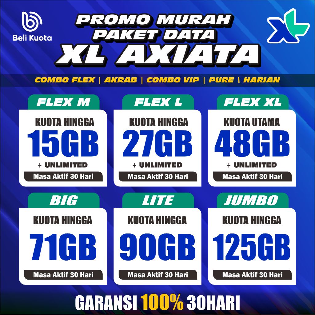 Jual PAKET DATA XL XTRA COMBO FLEX HOTROAD AKRAB COMBO VIP MURAH PROSES ...