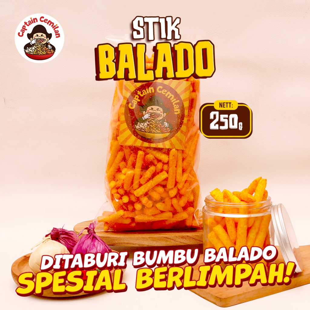 Jual 250gram Snack Stick Rasa Balado Asin Gurih Renyah Cemilan kiloan ...