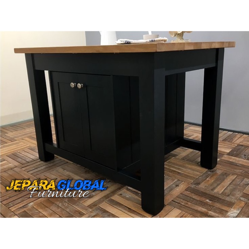 Jual Kitchen Island Black green Meja Dapur duco - kitchen island jati ...
