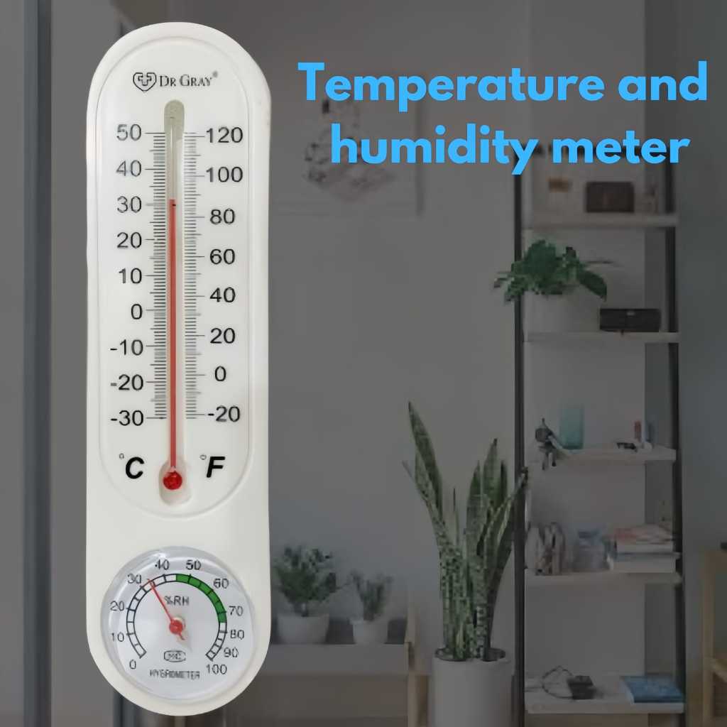 Jual Termometer Higrometer dinding Alat pengukur Suhu Ruangan ...