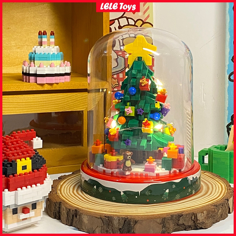 Jual Blok bangunan hadiah Natal partikel mikro mainan puzzle anak-anak ...