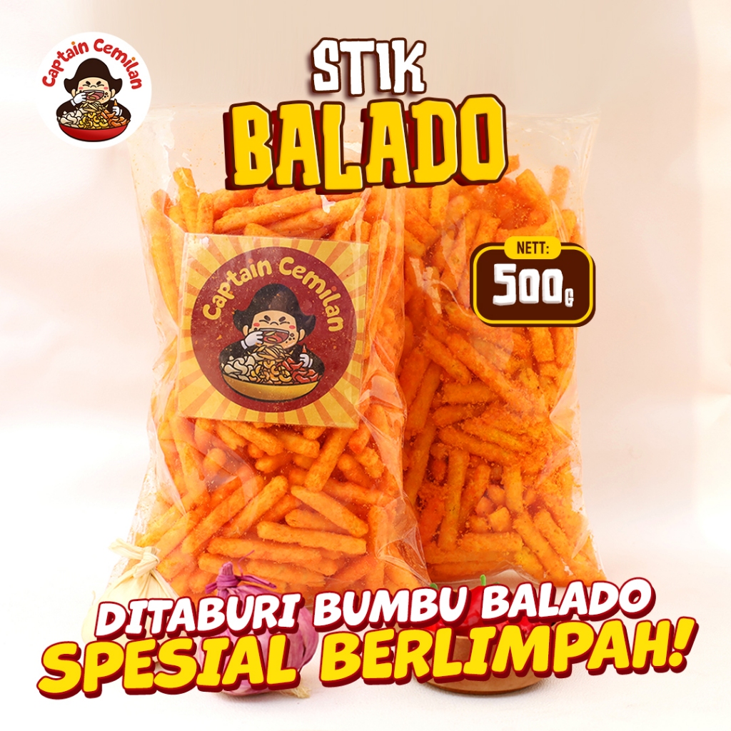 Jual 500Gram Snack Stick Balado cemilan asin gurih Captain Cemilan ...
