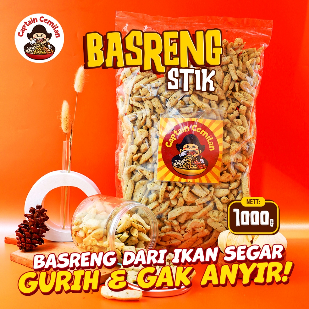 Jual 1Kg Basreng Stik Original Daun Jeruk Renyah Kriuk Baso Goreng ...