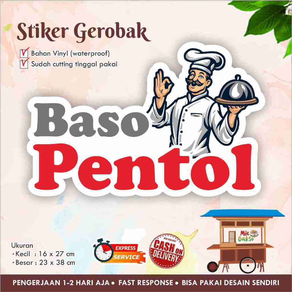 Jual STIKER KACA GEROBAK VINYL BASO PENTOL | Shopee Indonesia
