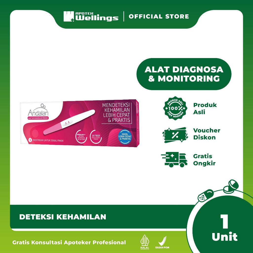 Jual Andalan Pregnancy Test Midstream Alat Deteksi Kehamilan 1pcs ...