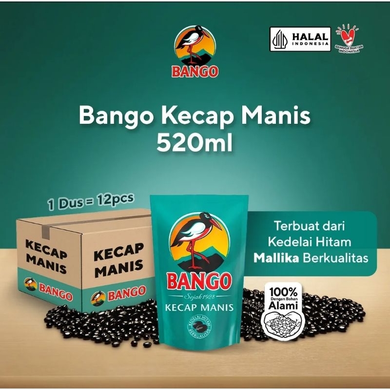 Jual [ 1 Dus ] Bango Kecap Manis 520ml/720gr isi 12 pcs | Shopee Indonesia