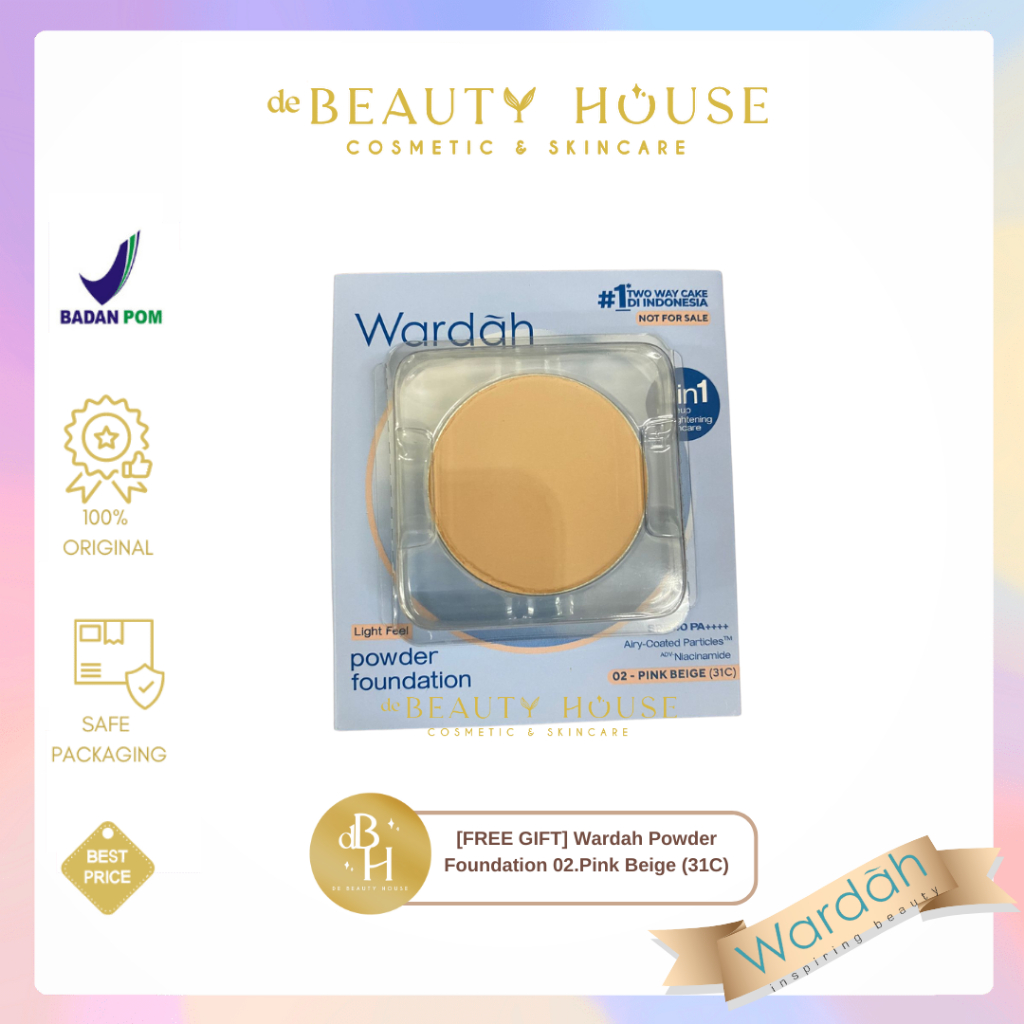 Jual [FREE GIFT] Wardah Powder Foundation 02.Pink Beige (31C) | Shopee ...