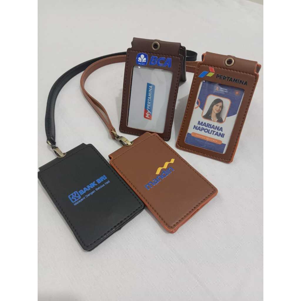 Jual Id Card Name Tag Kulit Holder Name Tag Satu mika 1 Sisi Magnet ...