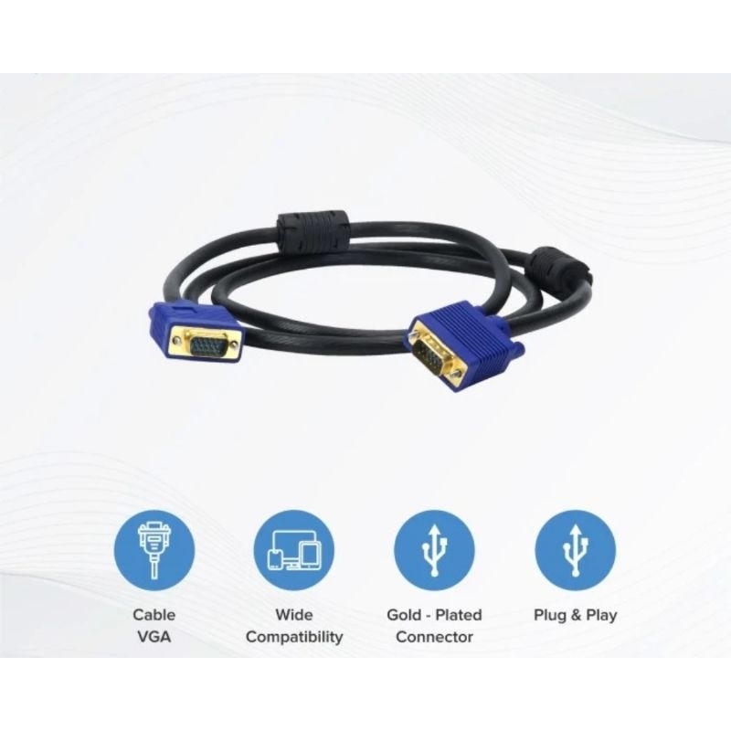Jual Kabel VGA GOLD PLATE NYK Panjang - 1,5 Meter - 20 Meter | Shopee Indonesia
