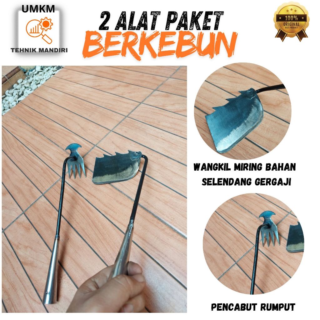 Jual Satu paket 2 Alat Berkebun / wangkil miring koret rumput dan ...