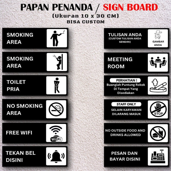 Jual Garasi Creative Papan Penanda Petunjuk Peringatan Signage Custom ...