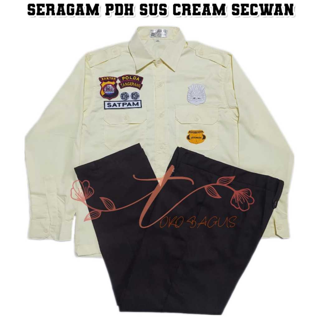 Jual Setelan Pdl Satpam Pdl Hitam Krem Baju Seragam Security Cream Pdl Coklat Krem Satpam ...