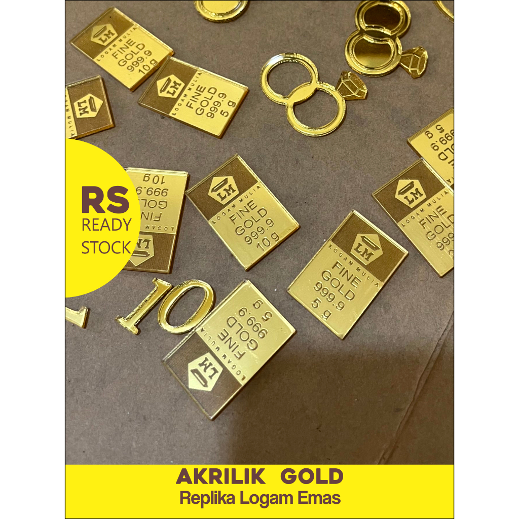 Jual Replika Logam Mulia Emas Batangan Akrilik Mirror Gold | Shopee ...