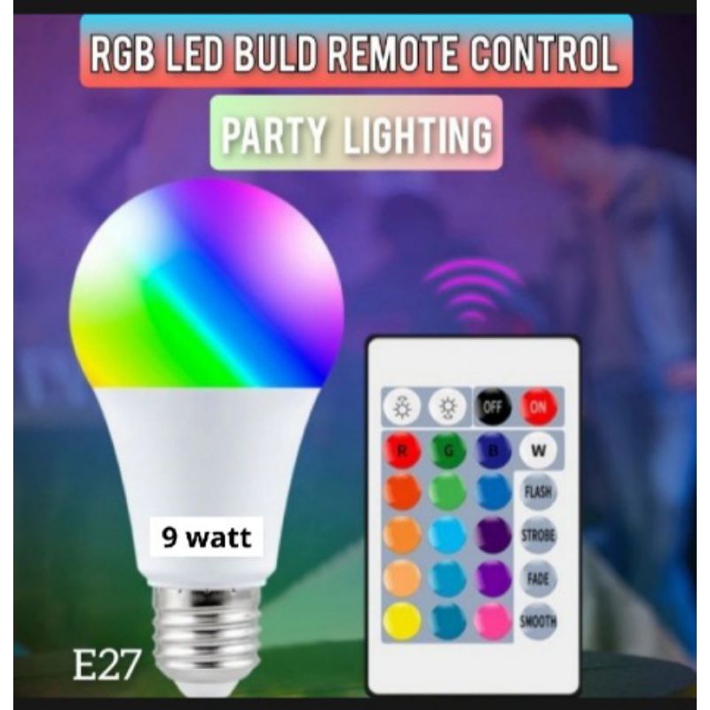 Jual Lampu Led Smart RGB 7watt + Remote Control | Shopee Indonesia