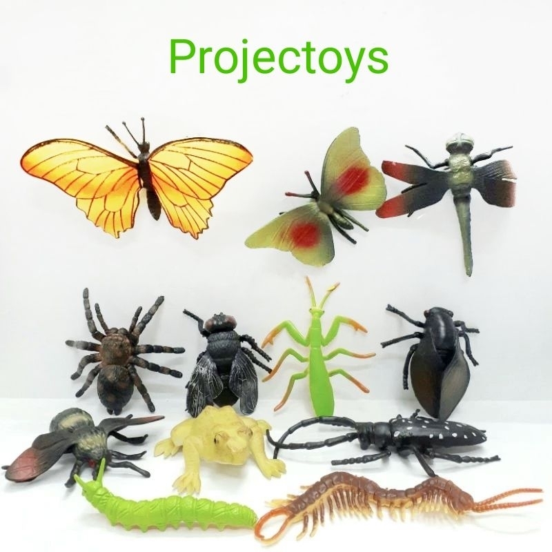 Jual Mainan Hewan Serangga Animals Insects set isi 12 pcs | Shopee ...