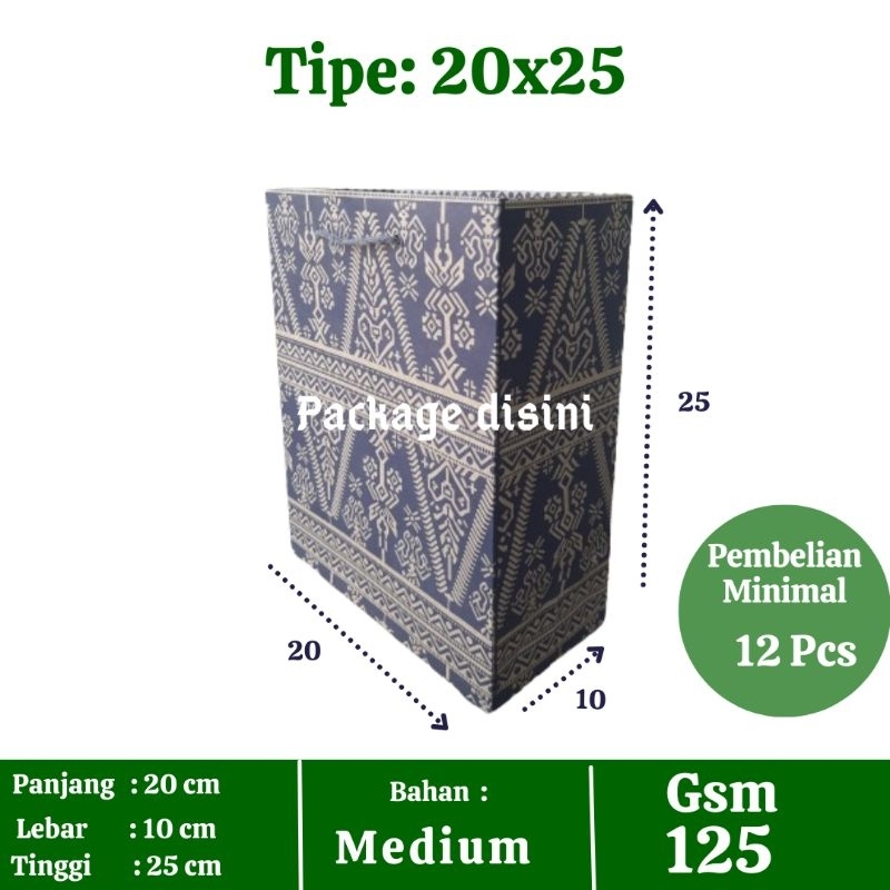 Jual Paper bag 20x25 Batik, tas kertas murah, tas kertas souvenir, P20 ...